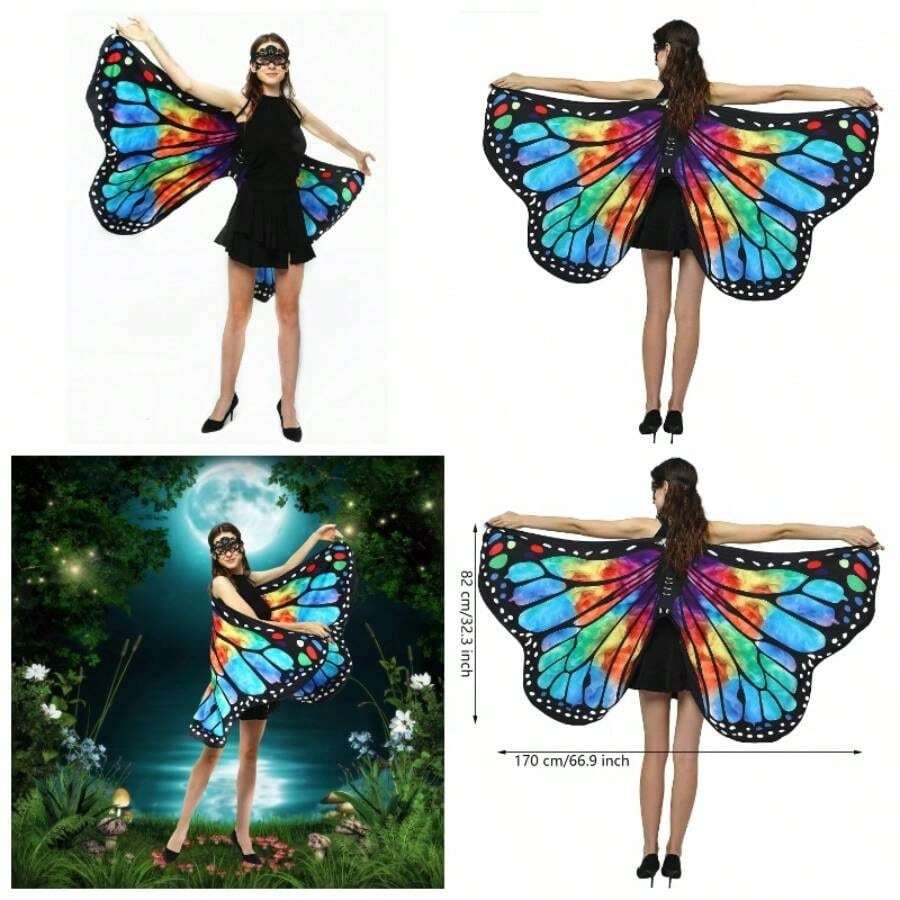 HalloweenParty Costumes, Double - Sided Printing Fabric Wings Women ...