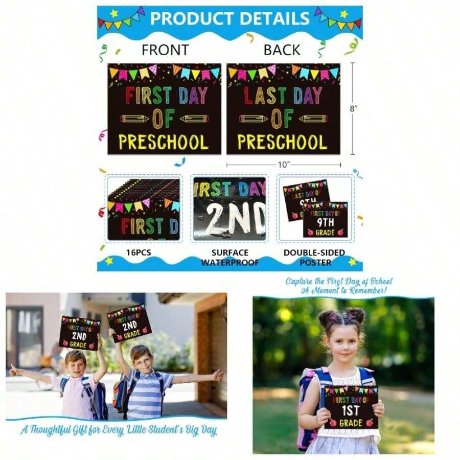 First Day Of School Board Sign - Double Sided First And Last Day Of ...