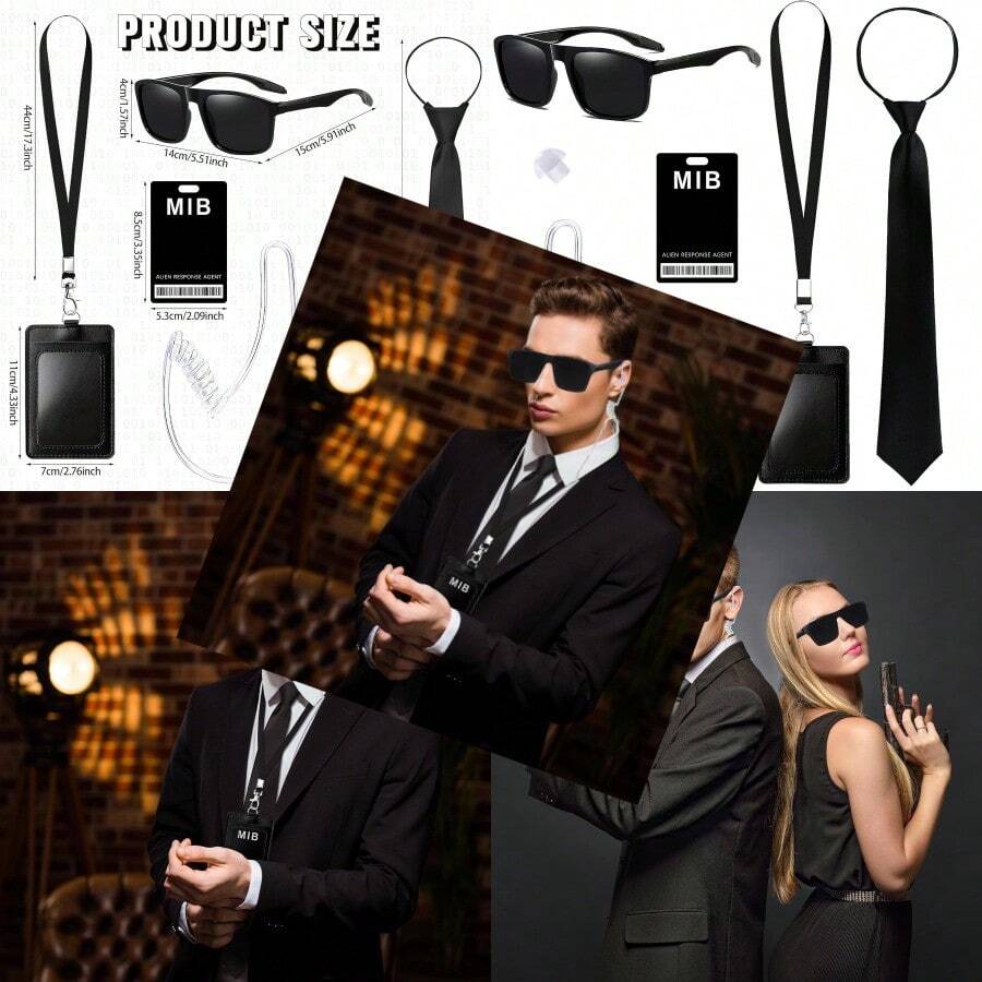 Set de 6 piezas de accesorios de disfraz de agente de MIB (Hombres de ...