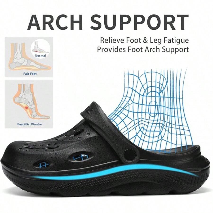 Foam RunnersWomens Mens Arch Support Clogs Slip-On Garden Shoes Cushion ...