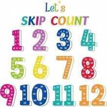 15 Pcs Skip Counting Numbers Classroom Large Math Multiple Poster ...