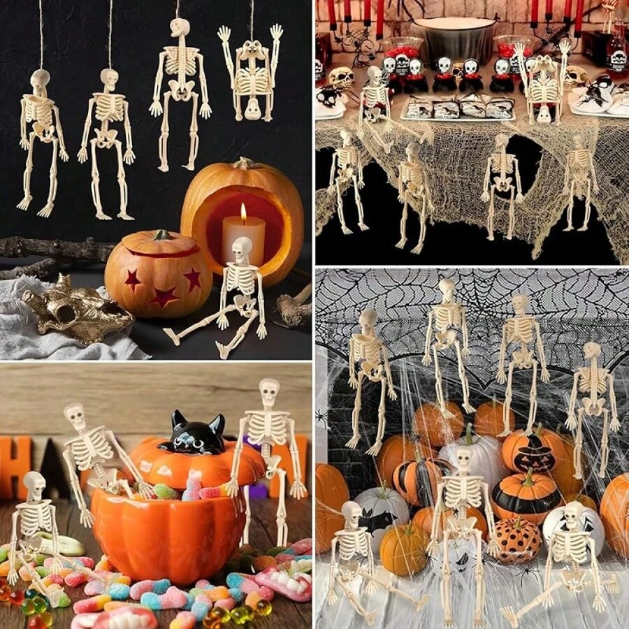 12 Pcs Mini Skeleton Figurines, Small Tiny Skeletons For Crafts ...