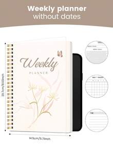 1 Stück Spiralgebundener Wochenplaner Notizbuch, A5 einfacher Wochen ...