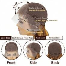4/27 Highlight Ombre Honey Blonde Bob Wig Human Hair 13X4 HD Lace Front ...