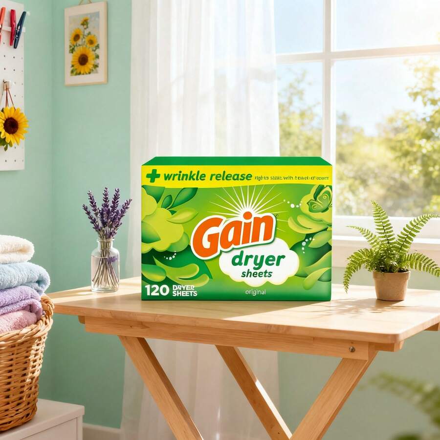 ️Gain Original Dryer Sheets, 120 Count, For Fighting Static & Reducing ...