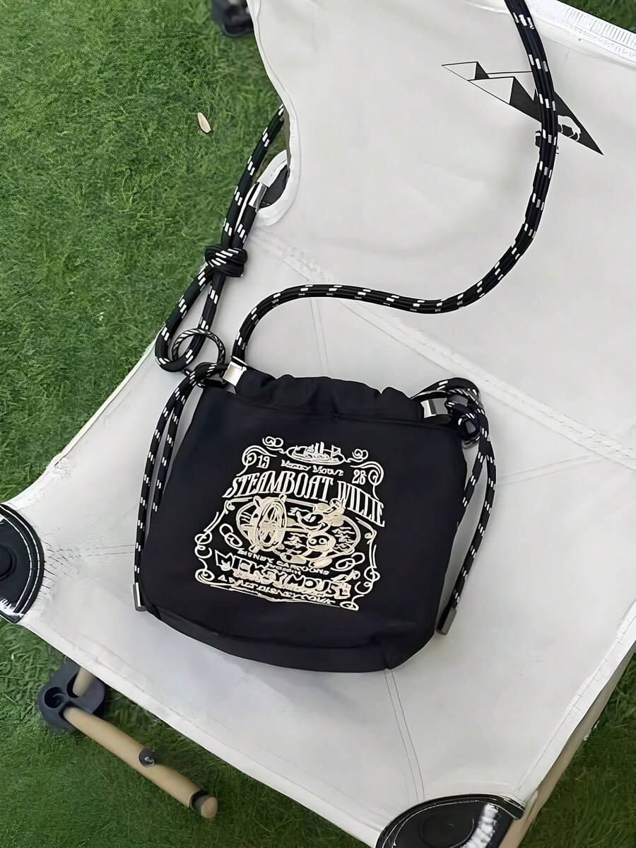 Disney Disney Men's Black Cool Canvas Bag, Mickey Mouse Bag, Lazy Style ...