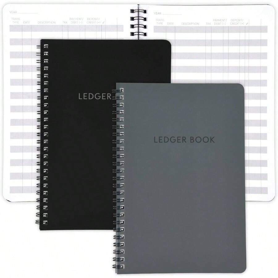 Set Of 2 Easy To Use Accounting Ledger Books - Expense Tracker Notebook ...