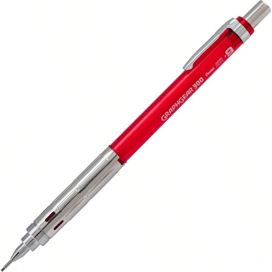 Arts GraphGear 300 Mechanical Pencil, 0.9mm Thick Line, 1 - Pack, Red ...