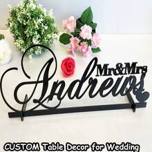Personalized Mr And Mrs Metal Wedding Table Sign – Custom Last Name ...