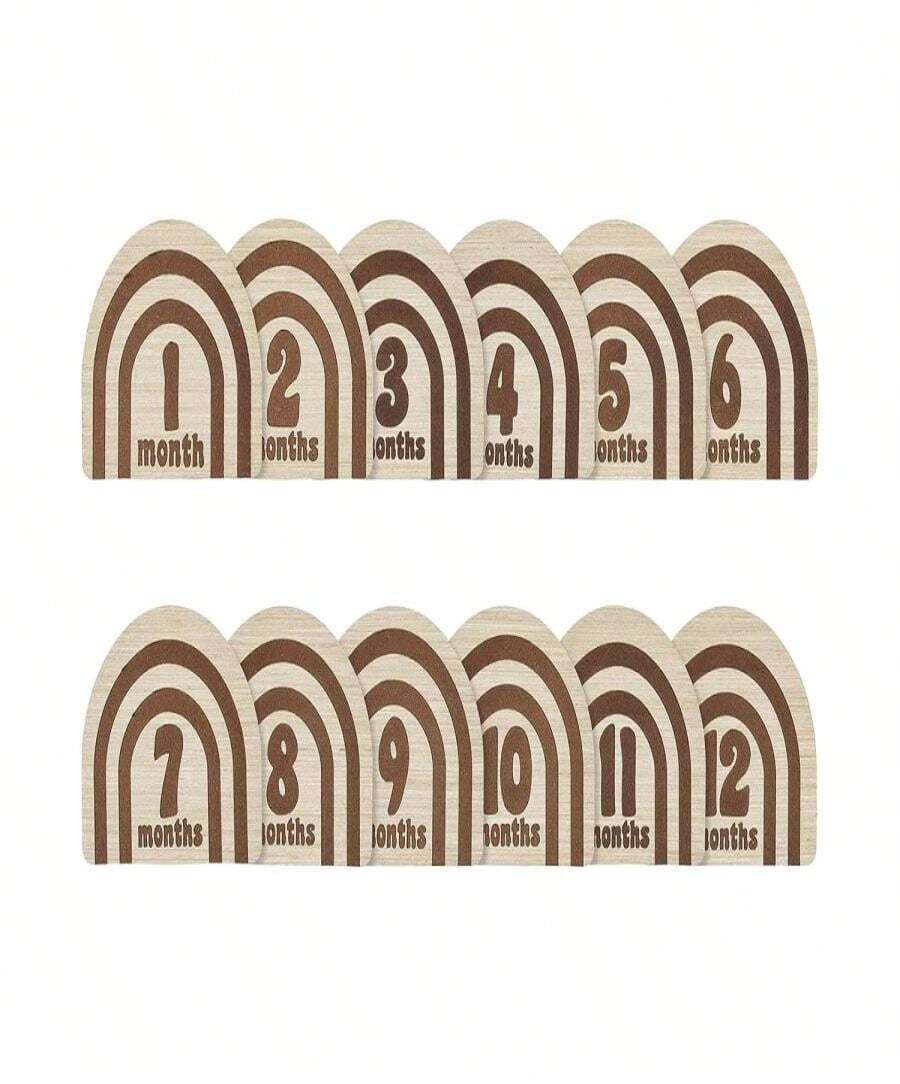 Kate & Milo Wooden Milestone Props, Baby Monthly Photo Discs, Newborn ...