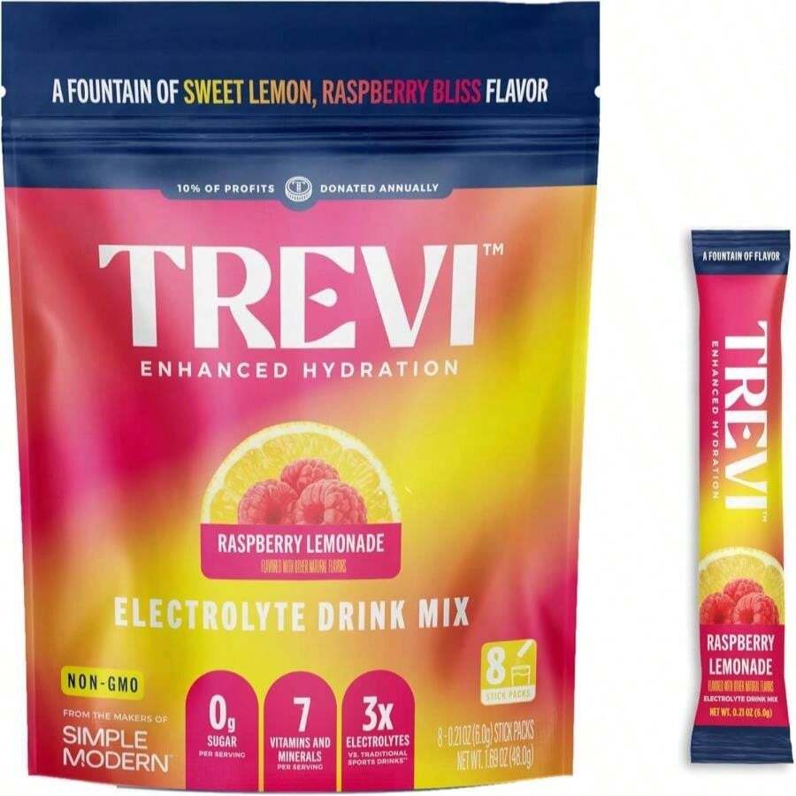 TREVI? Sugar Free Electrolytes - Drink Mix Hydration Powder Packets - 8 ...