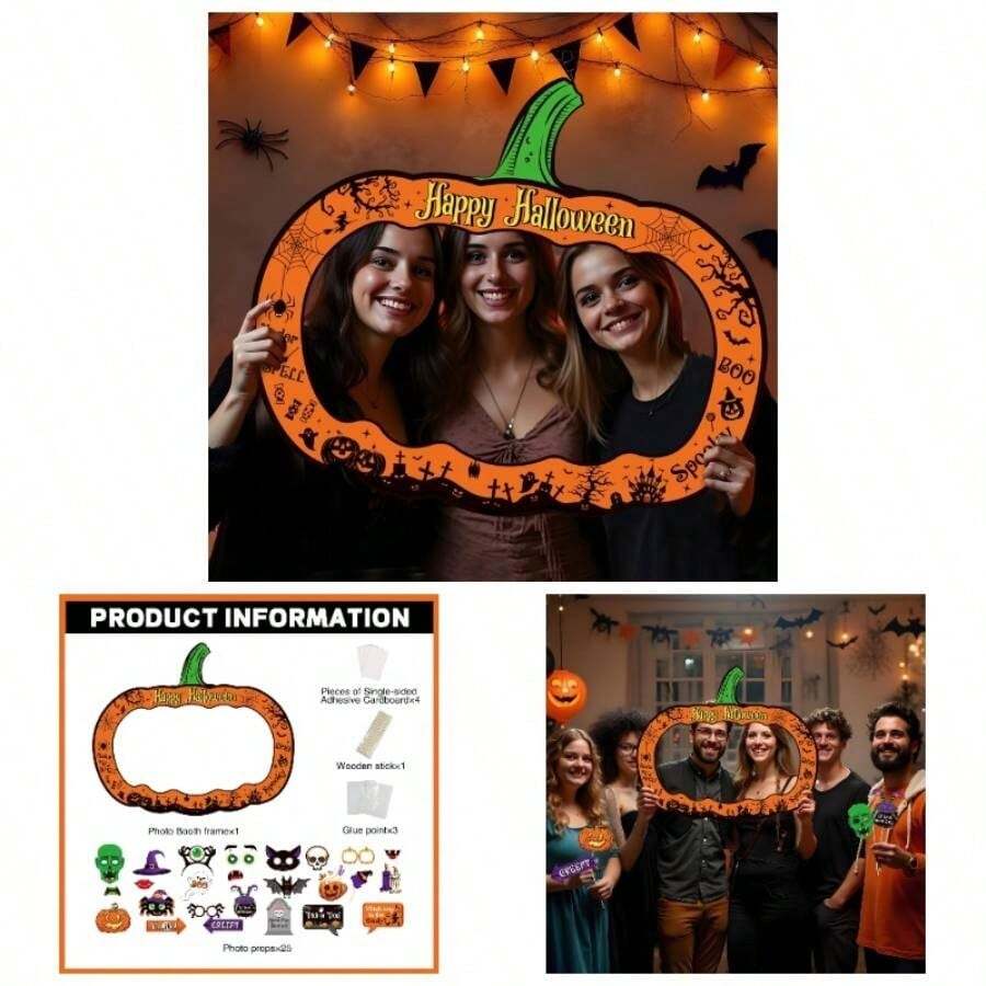Halloween Photo Booth Props Kit, 26 Pcs Halloween Party Props Decor ...