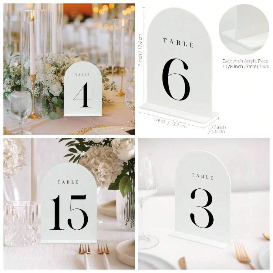 Frosted Arch Table Numbers Wedding Reception, 10 Pack 5x7 Frosted Arch ...