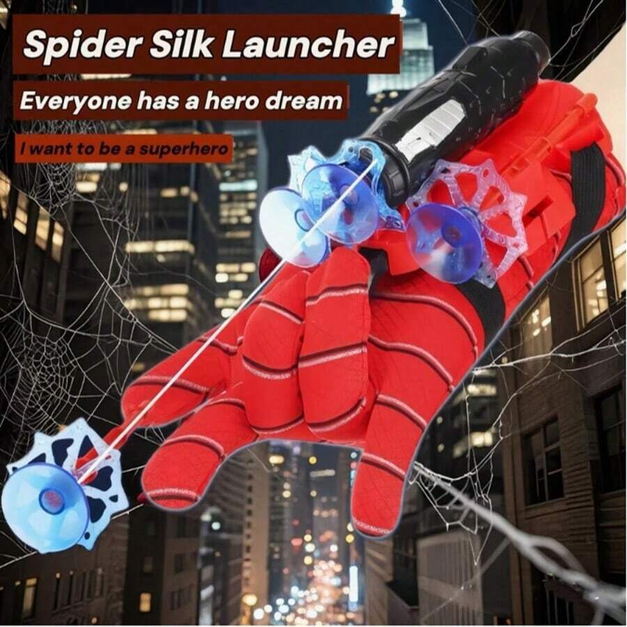 1set Spider Silk Launcher Toy,Spider Hero Gloves,Water Guns With Glove ...