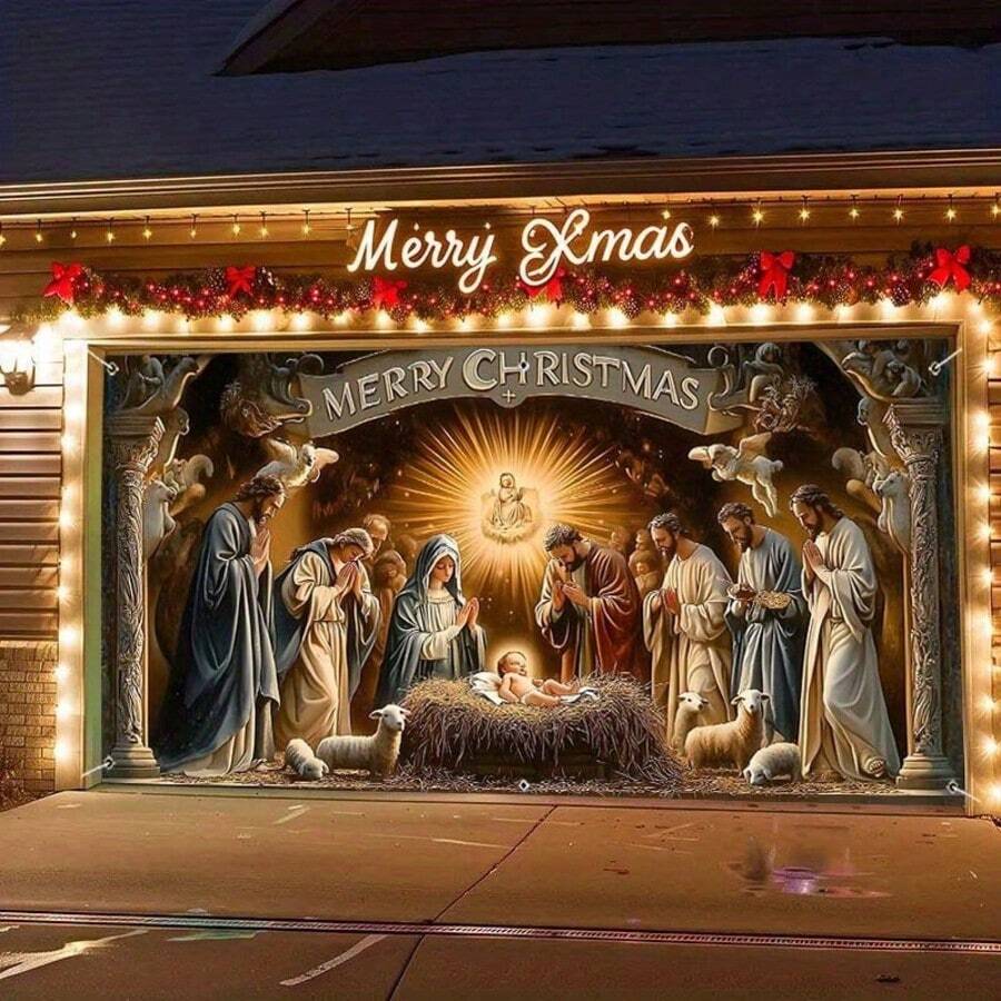 Jesus Geburtsszene Garagentor Banner - Große Outdoor ...