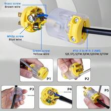 Lighted Straight Blade Electrical And Connector Set 15 Amp 125 Volt ...