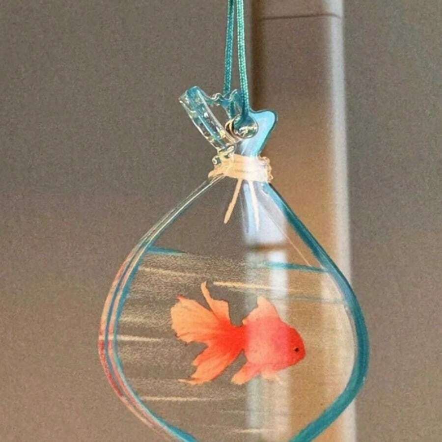 1pc Transparent Goldfish Pendant Ins Simulation Goldfish Bag Pendant ...