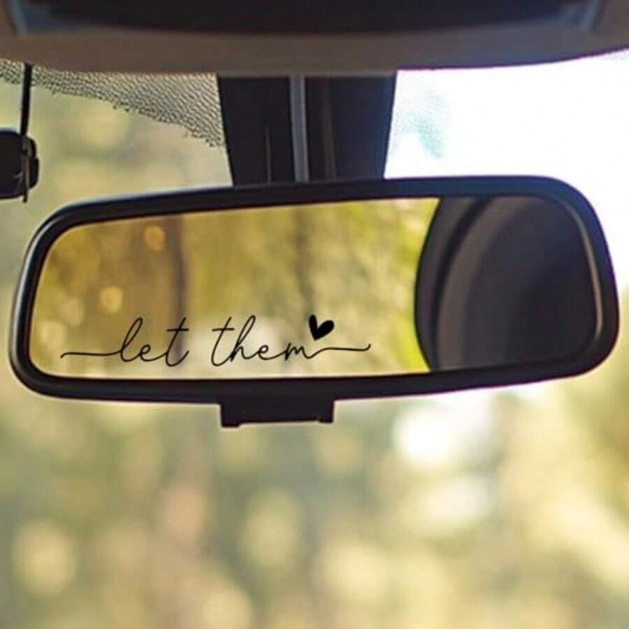 2 Pcs Let Them Rearview Mirror Decal Rearview Mirror Sticker Vinyl Car ...