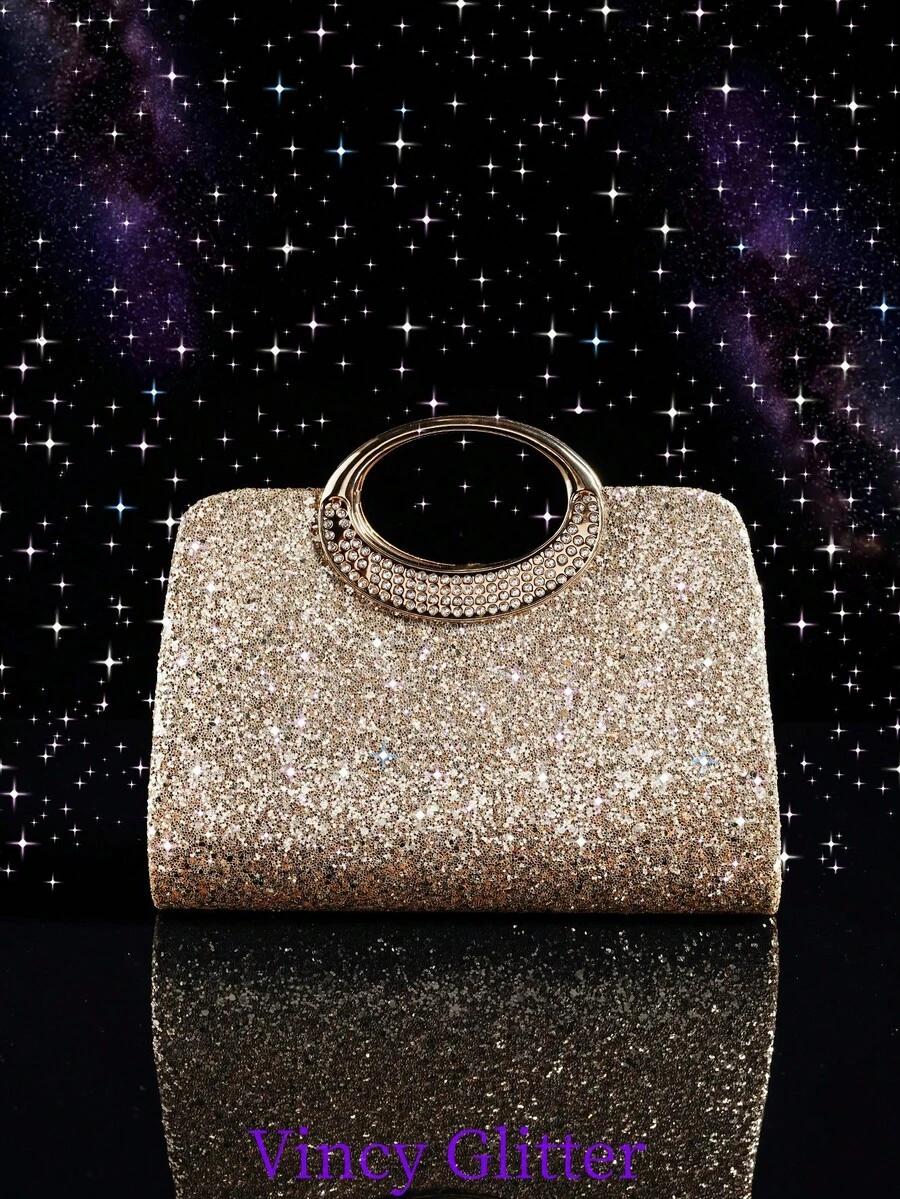 Glittering Glitter Evening Clutch Bag, Women's Phone Wallet Lipstick ...