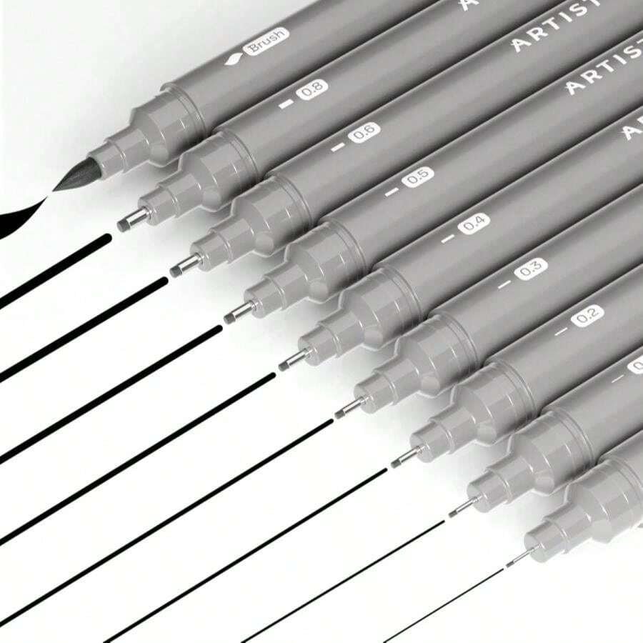 ARTISTRO Set Of 2 Fineliner Pens, Black Micro Pens For Drawing ...
