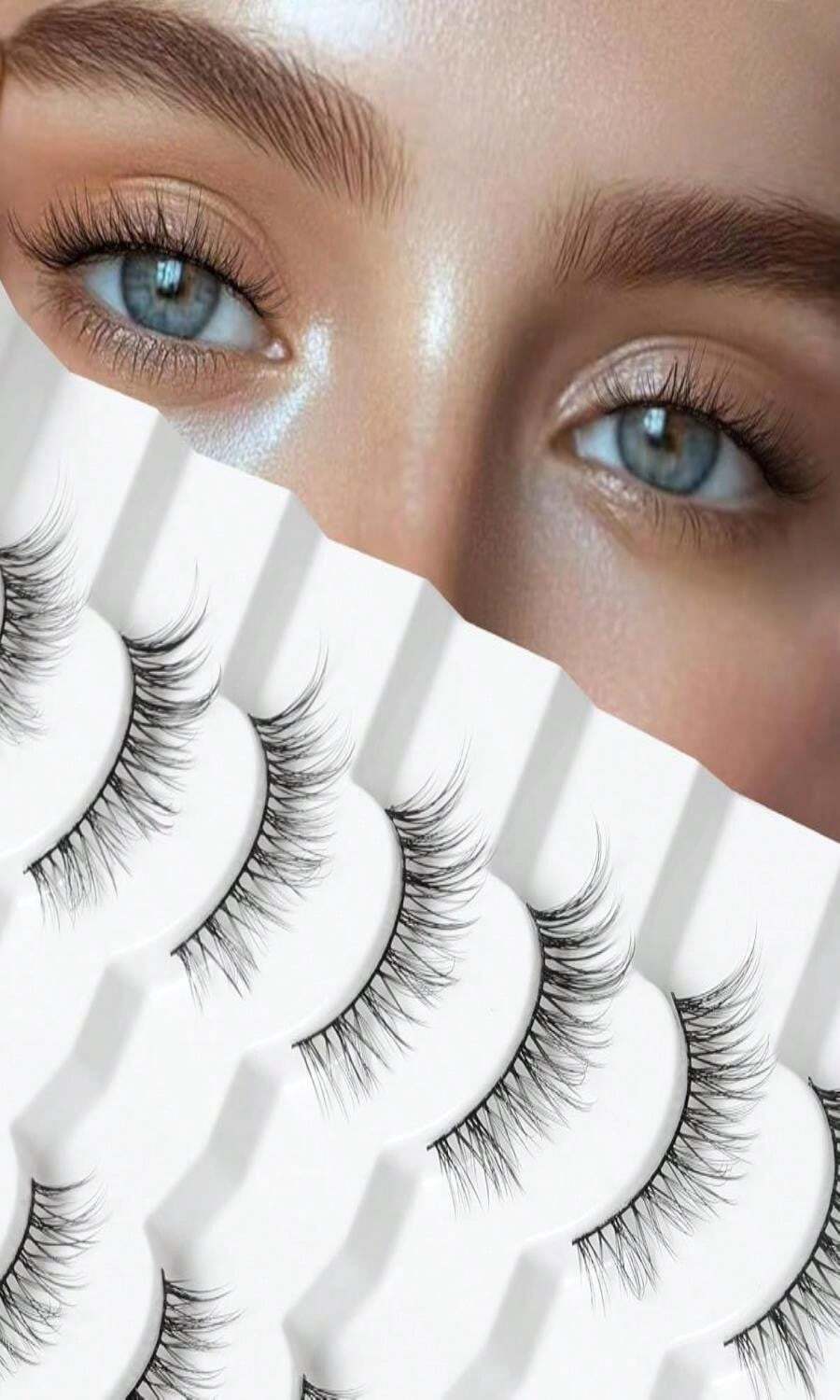 Easeful Half Lashes Natural Corner Eyelashes Wispy Natural Look Clear ...