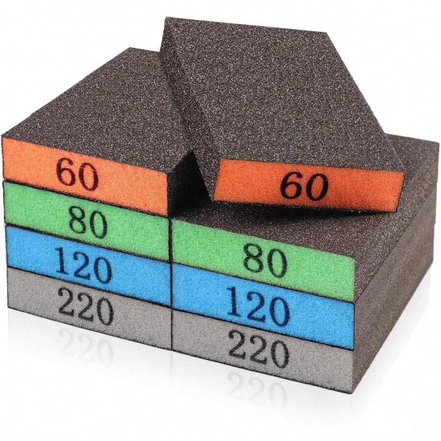 8 Pack Sanding Sponge Washable And Reusable Sanding Blocks For Drywall ...