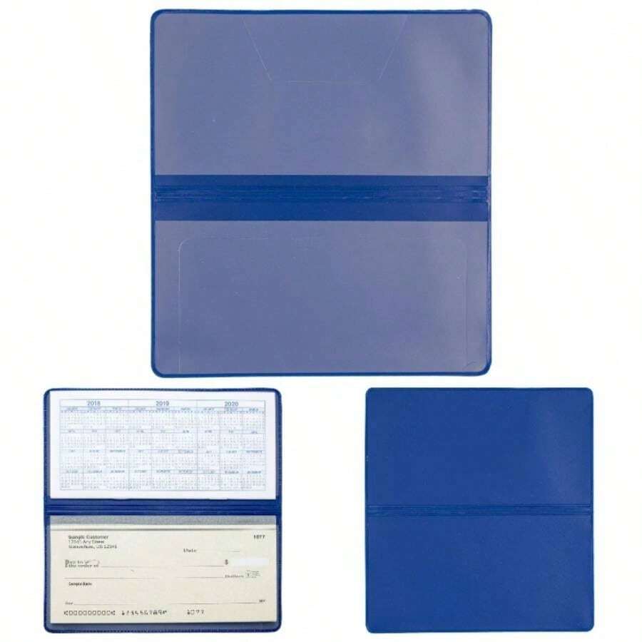 Royal Blue Vinyl Checkbook Cover, Top Tear Personal Vinyl Checkbook ...