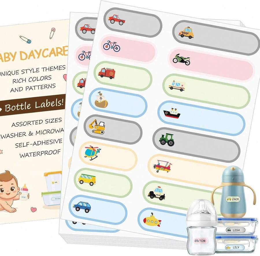 480Pcs Baby Bottle Labels For Daycare, Waterproof Name Labels Daycare ...