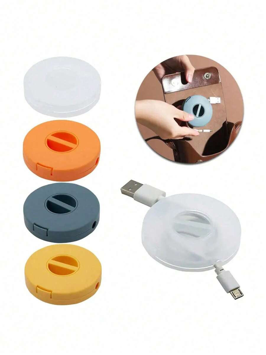 Portable Retractable Cable Organizer - Compact Travel Cord Storage Box ...