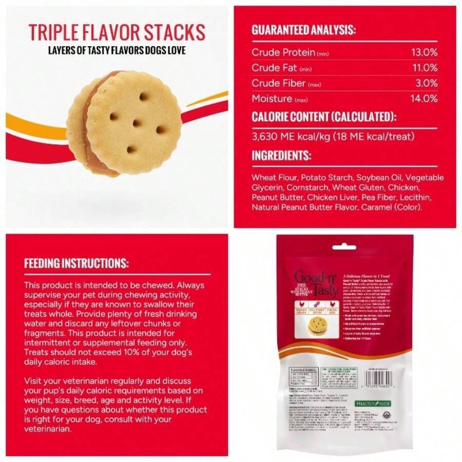 '' Triple Flavor Stacks With Peanut Butter, 3.5 Ounces, Bite Sized ...