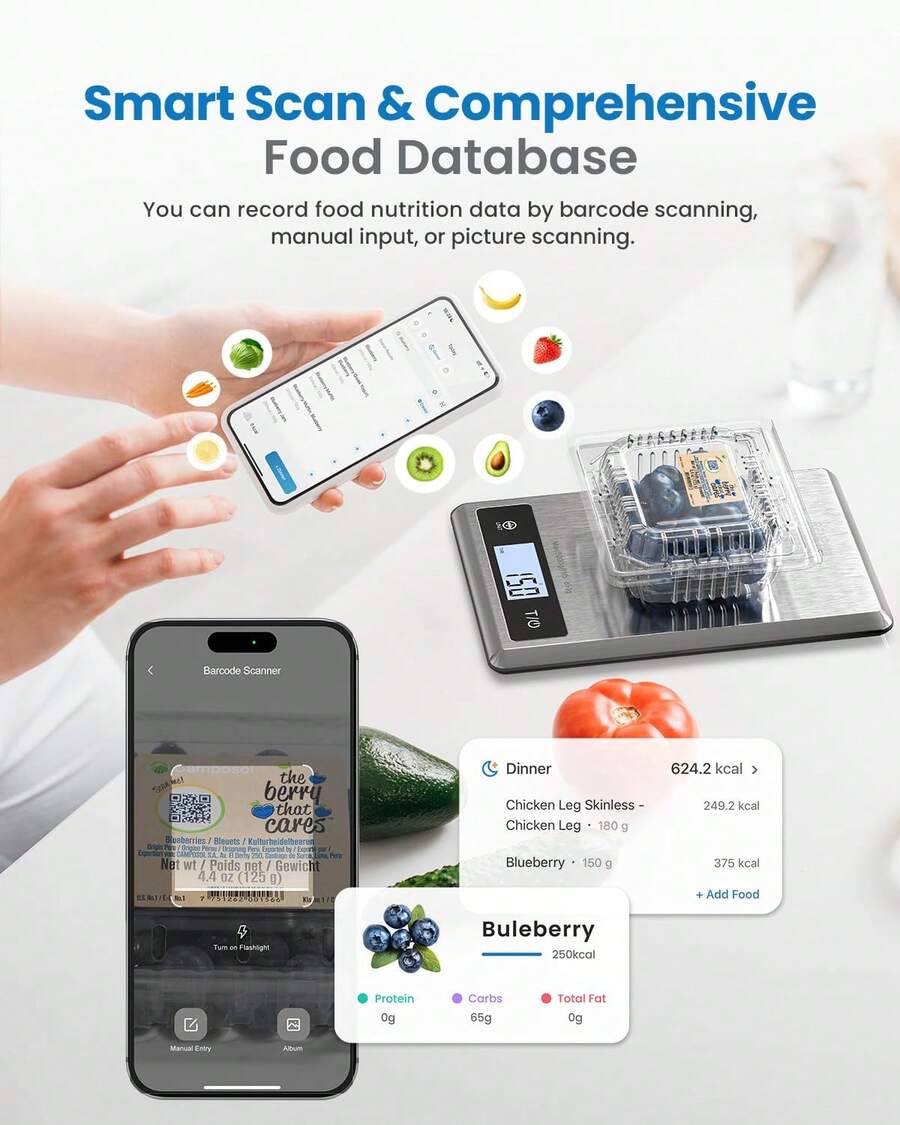 RENPHO Digital Food Scale, Kitchen Scale Baking, Cooking And Coffee ...
