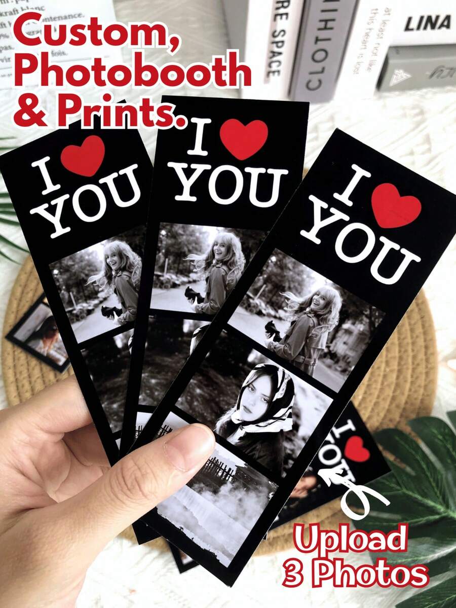 1/4/8pcs, Ersonalized Custom Photo Booth Strip Bookmarks, Gifts For Her ...