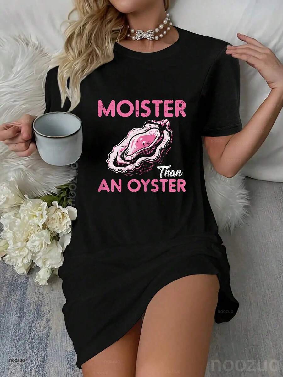 Funny Oyster Inappropriate Adult Humor Weird Cringe Women Dress Pajamas ...