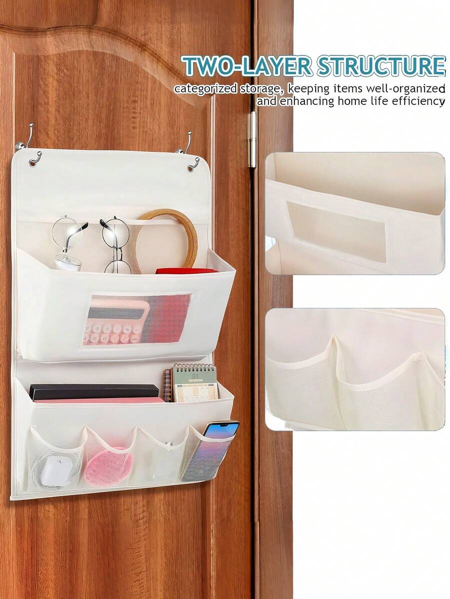 1pc Wall Hanging Storage Bag, Fabric Organizer Pouch, Multi-Functional ...