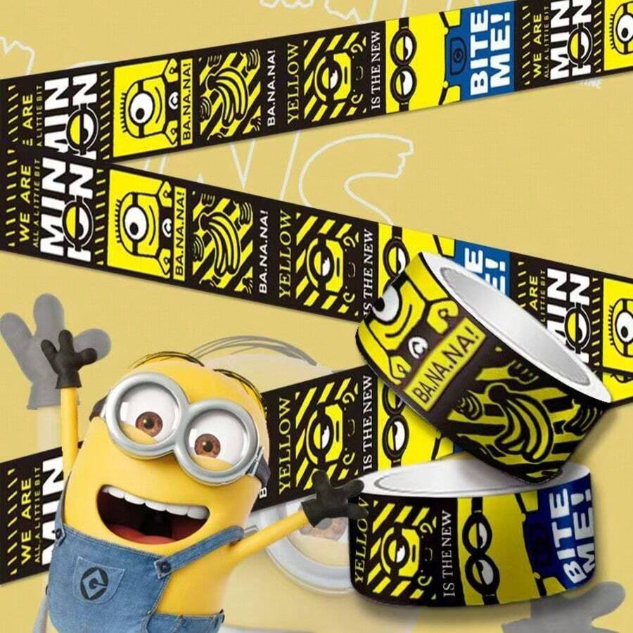Minions Cartoon Cute Rolled Stickers, Long Warning Stickers, Waterproof ...