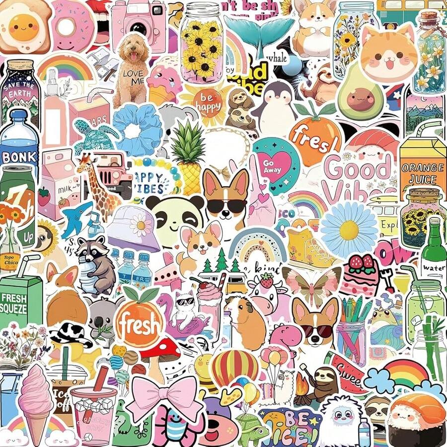 120 Count Water Bottle Stickers For , Cute Sticker Aesthetic Vinyl ...
