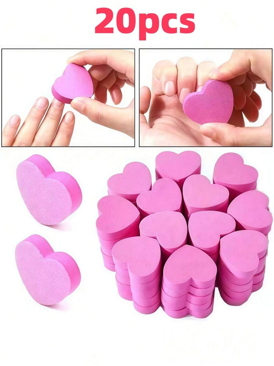 50Pcs/Lot Mini Nail Art File Pink Love Design Sponge Polishing ...