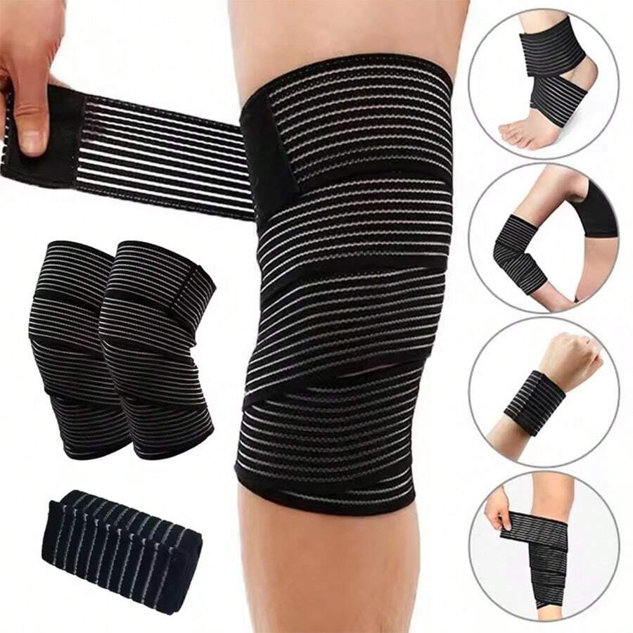 1PC Extra Long Elastic Knee Wrap Compression Bandage Brace Support For ...