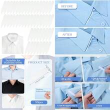 Dress Shirt Collar Inserts 50PCS 2.17" Plastic Collar Inserts For Mens ...