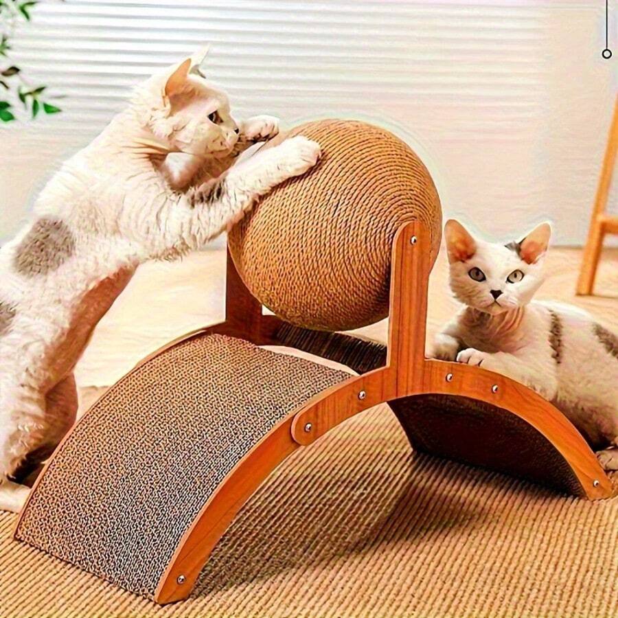Cat Scratching Ball Toy Cat Claw Grinding Plate Wear-Resistant Spinning ...