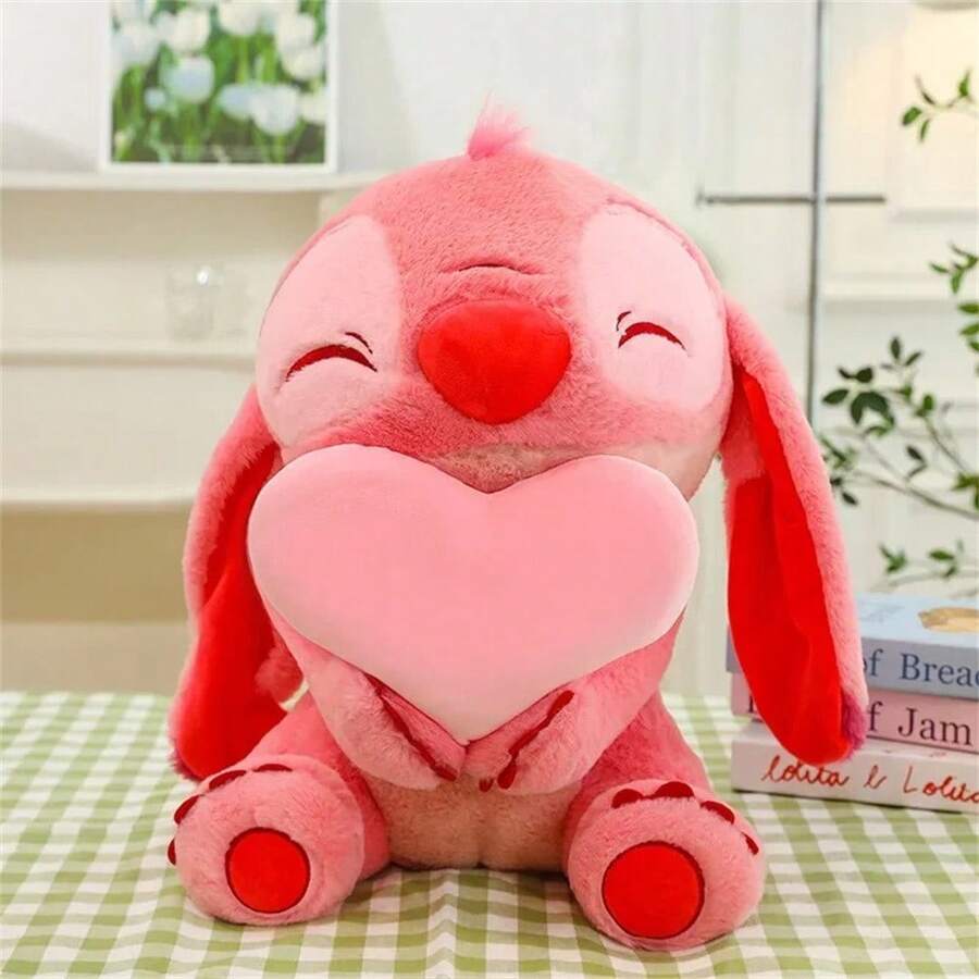 Miniso Kawaii Heart-Shaped Stitch Plush Toy Lilo&Stitch Plushie Pillow ...