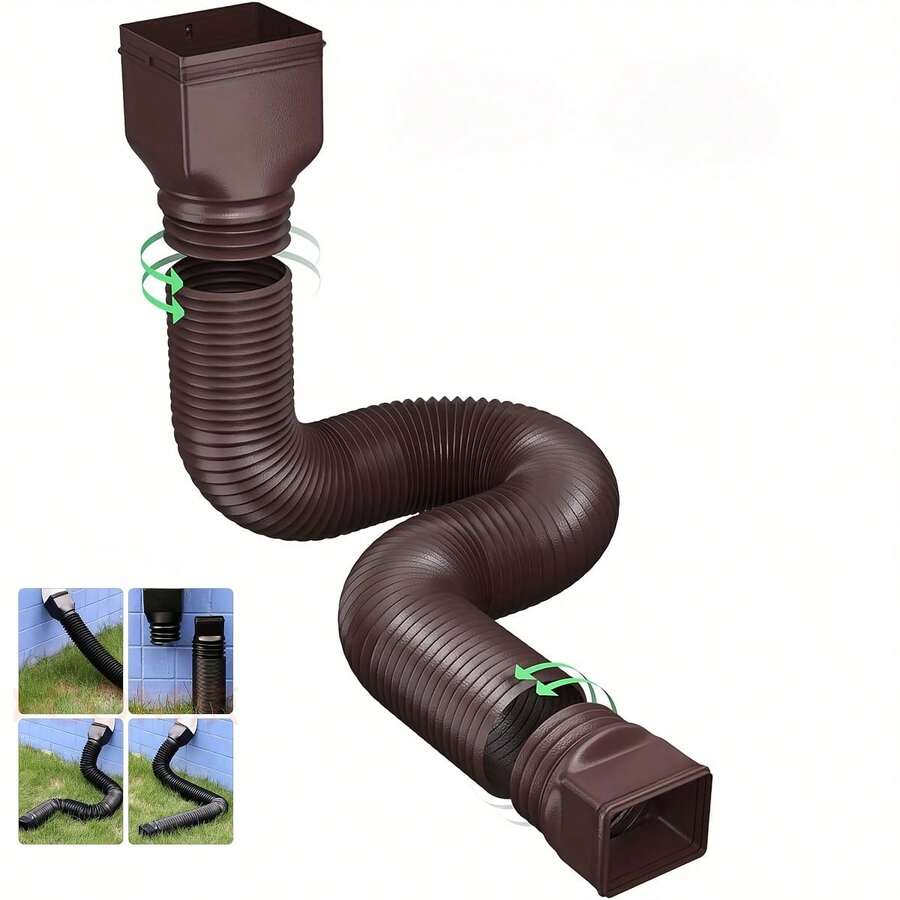 2-Piece Telescopic Rainwater Drain Pipe Splitter - Adjustable Length ...