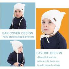 XIAOHAWANG Hat Cute Bear Toddler Earflap Beanie Warm Fall Winter ...