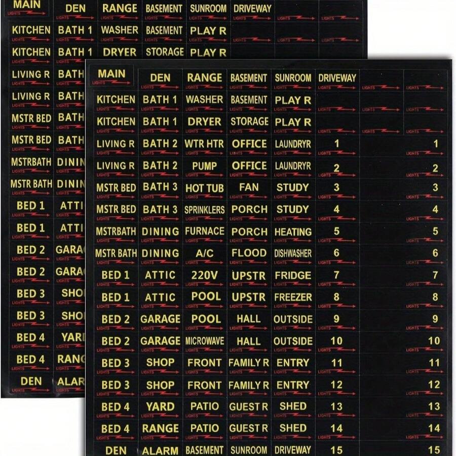 2 Sheets(258pcs) Circuit Breaker Labels, Self-Adhesive Breaker Box ...