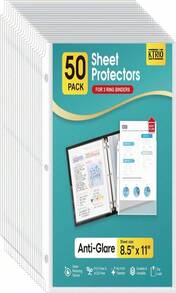 KTRIO Non Glare Sheet Protectors 85 X 11 Inch 50 Pack, Clear Page ...