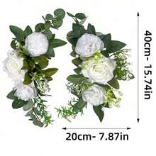 40cm 1Set/2pcs Satin Flower Chair Back Decor, Suitable For Wedding Arch ...