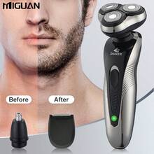 3-Klingen Elektrischer Rotationsrasierer mit USB Aufladbar ...