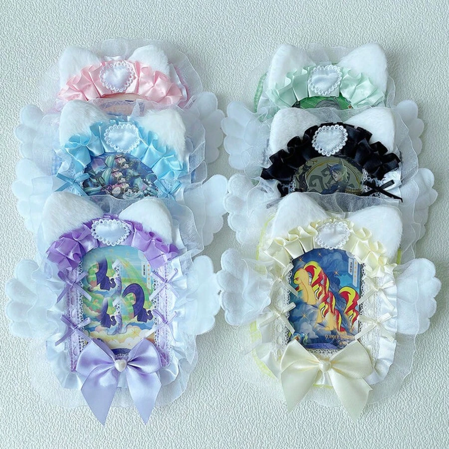 1pc New Plush Lace Photo Card Holder, 6 Colors DIY Finished 2D Cartoon ...