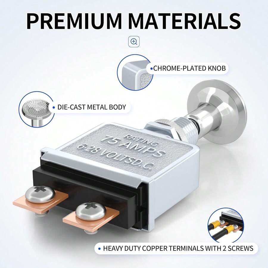 Heavy Duty Push-Pull Switch On/Off 75 AMP Heavy Duty Metal Push Pull On ...