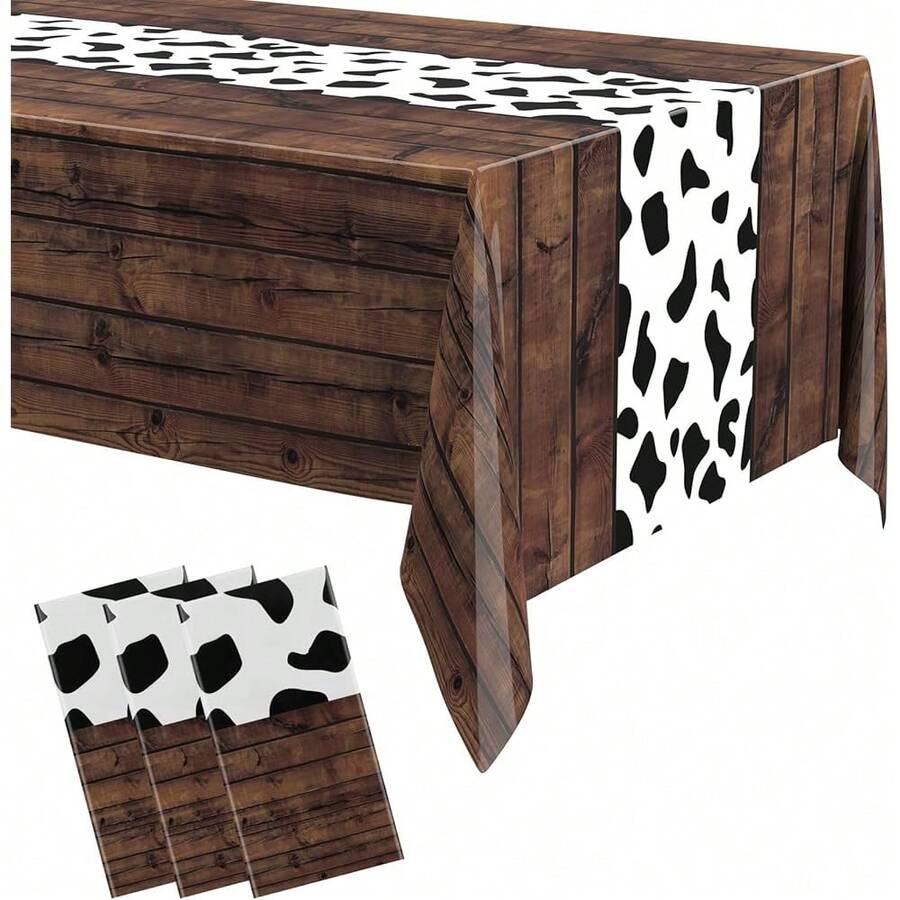 3 Count 54 X 108 Inch Table Runner Western Tablecloth For Cowboy Party ...